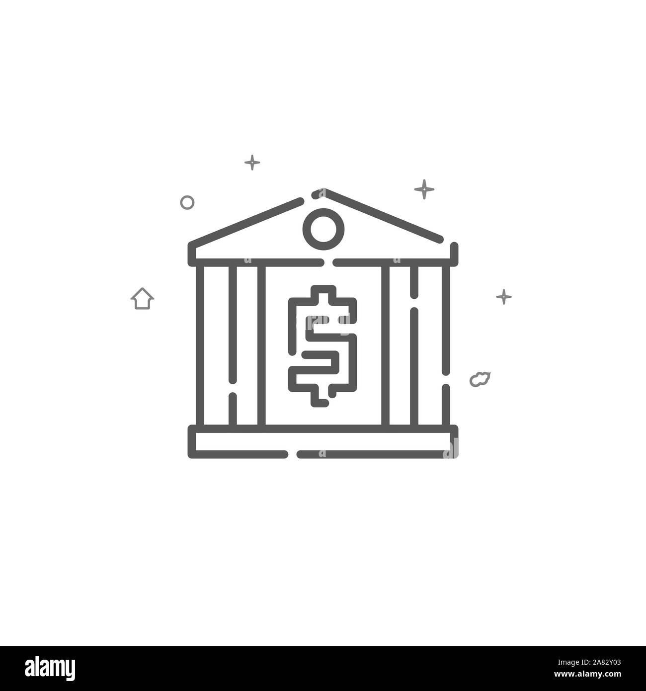 L'icône de la ligne simple de la banque. Maison de banque symbole ...