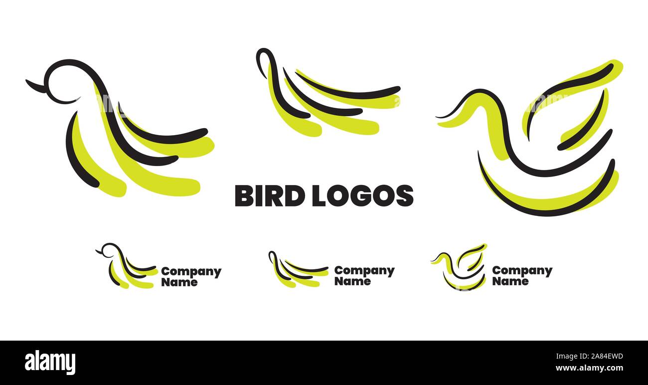 Logos d'oiseaux - EPS 10 vecteur entièrement modifiable selon logos ...