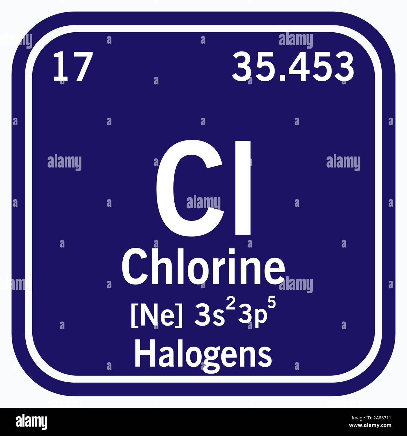 Le chlore Tableau périodique des éléments Vector illustration EPS 10 ...