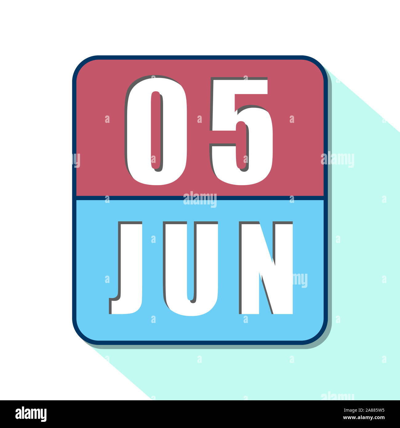 Le 5 juin 2004. Jour 5 de mois, Simple calendrier icône sur fond blanc ...