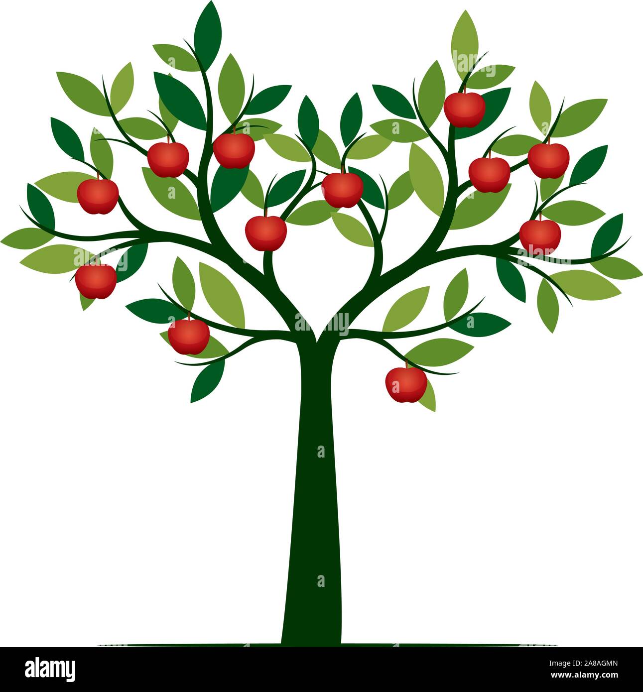 Pomme sur arbre Banque d'images vectorielles - Alamy