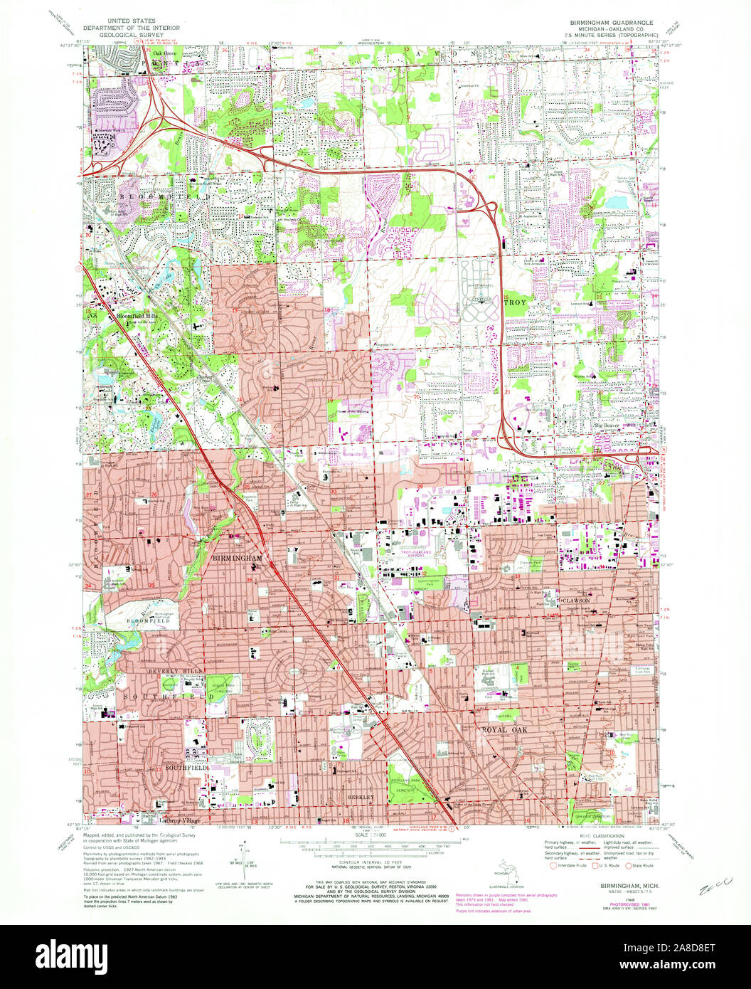 Cartographie de birmingham Banque d'images détourées - Alamy
