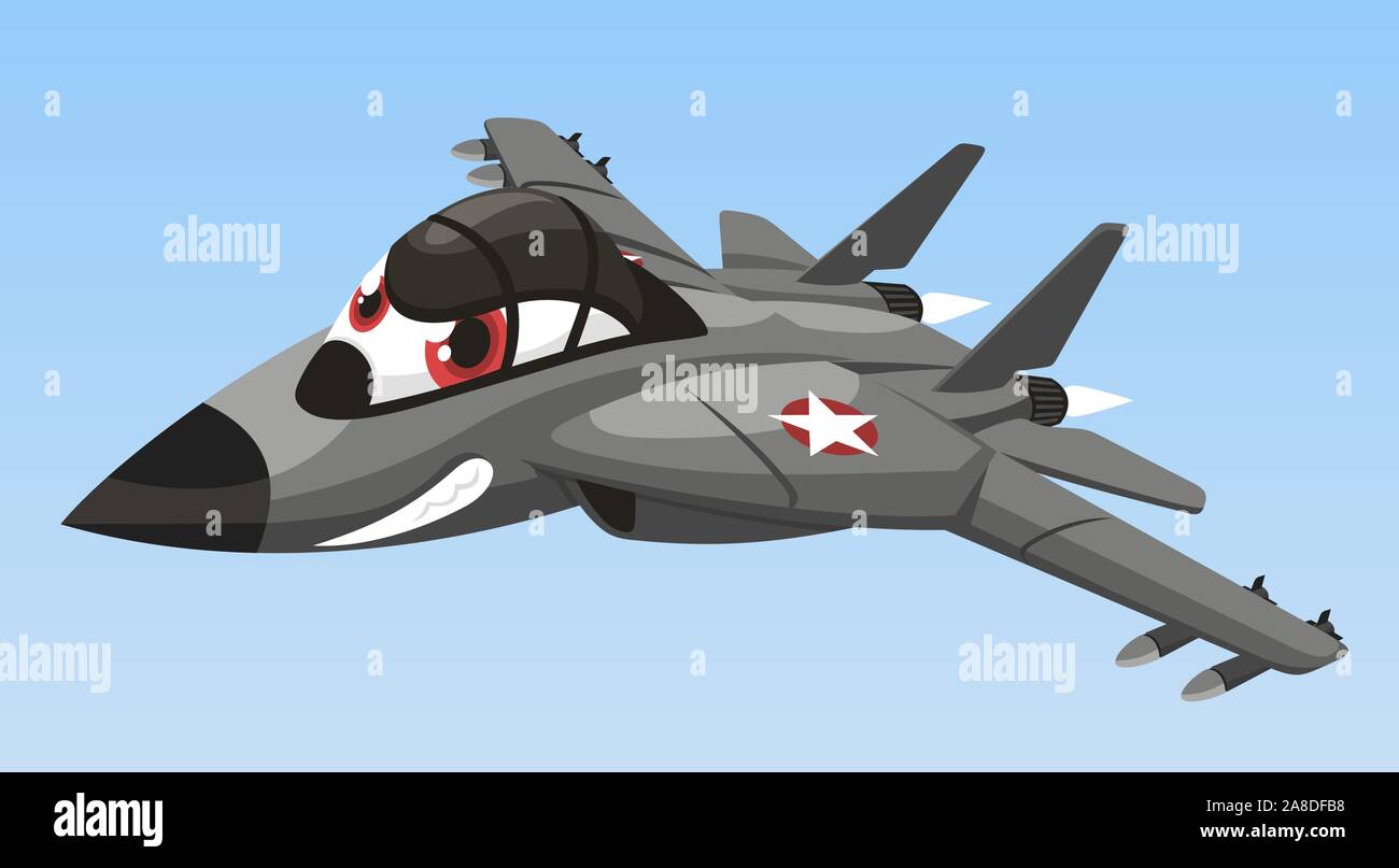 Avion de combat cartoon vector illustration Image Vectorielle Stock - Alamy