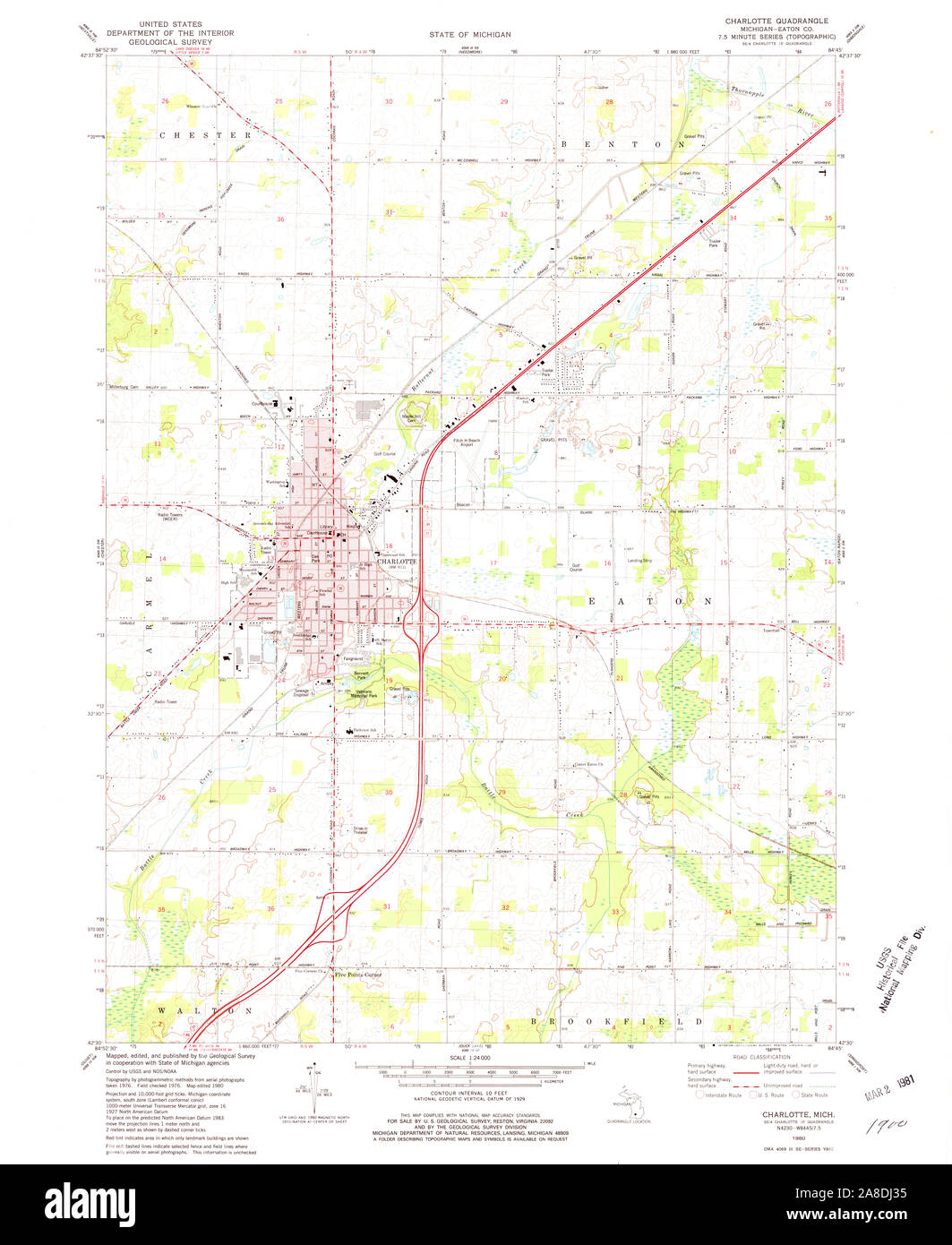 Carte de charlotte michigan Banque de photographies et d’images à haute ...