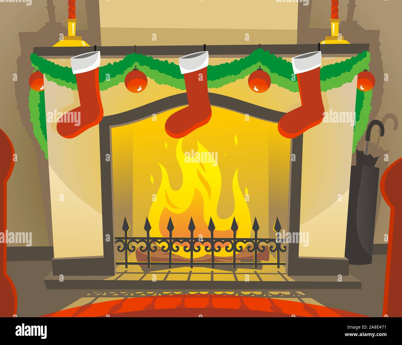 Peinture sur cheminée Banque d'images vectorielles - Alamy