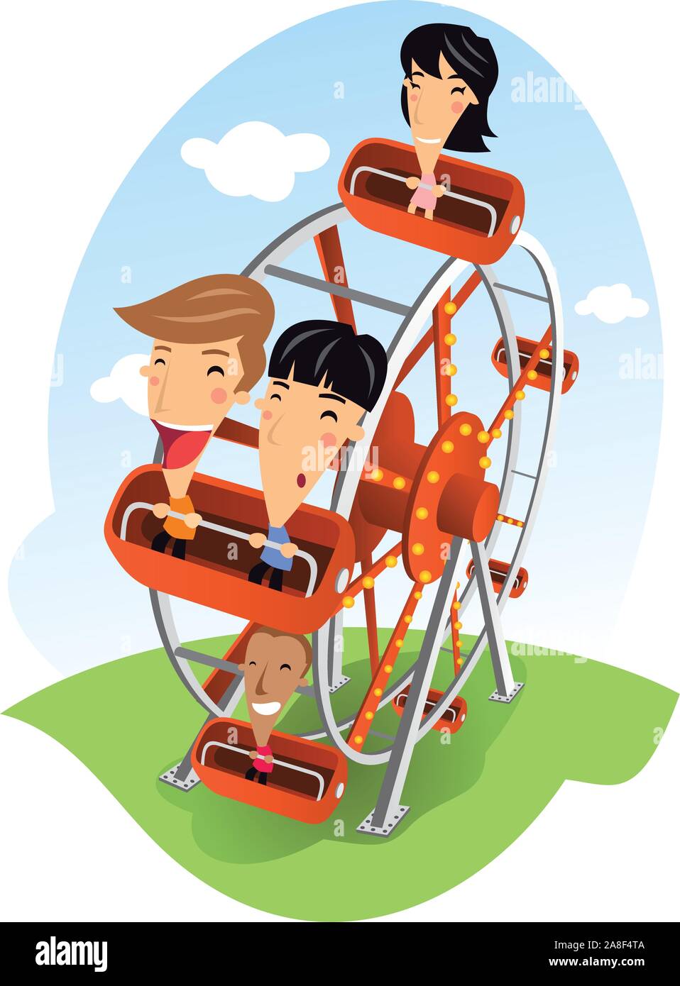 Grande roue carnaval Parc d'illustration cartoon Image Vectorielle ...