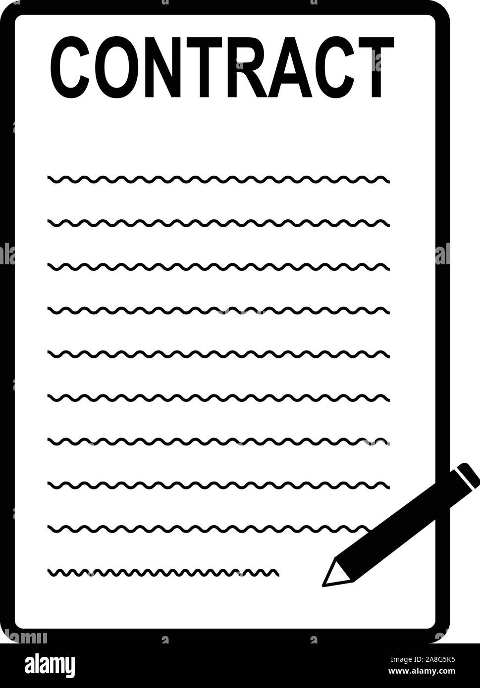 L'icône du contrat sur fond blanc. contrat signe. contrat Signature ...