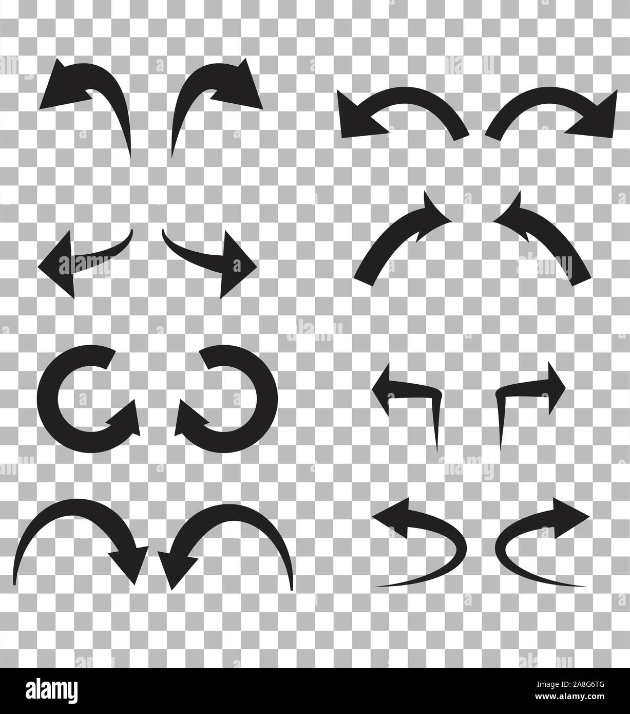 L'icône undo et redo sur fond transparent. Télévision. style flèche ...