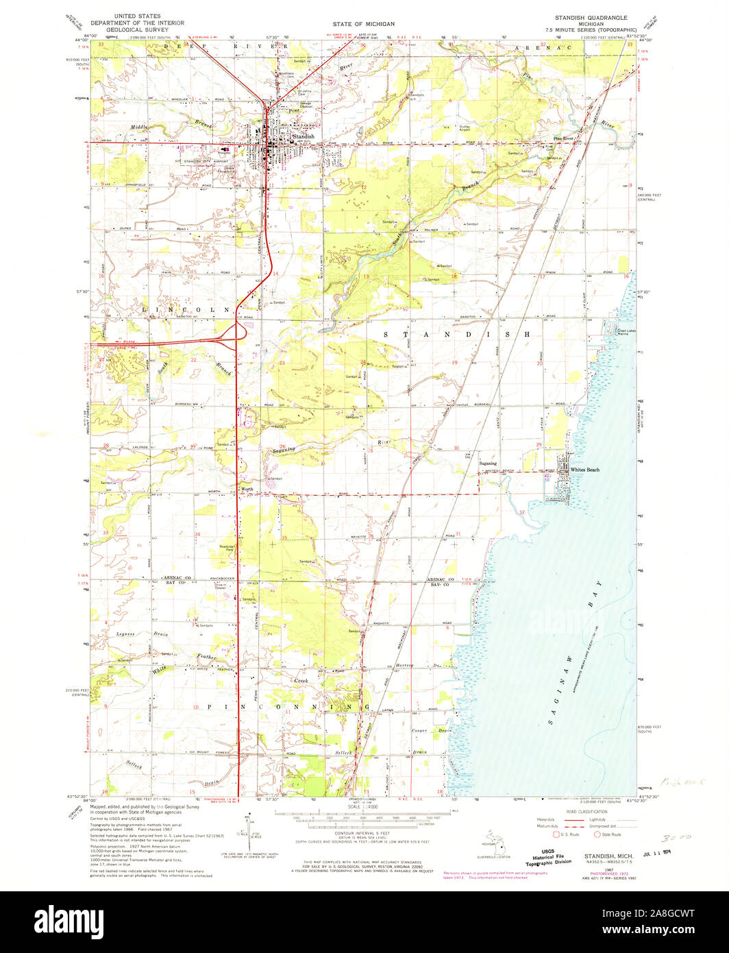 Carte de standish michigan Banque de photographies et d’images à haute ...