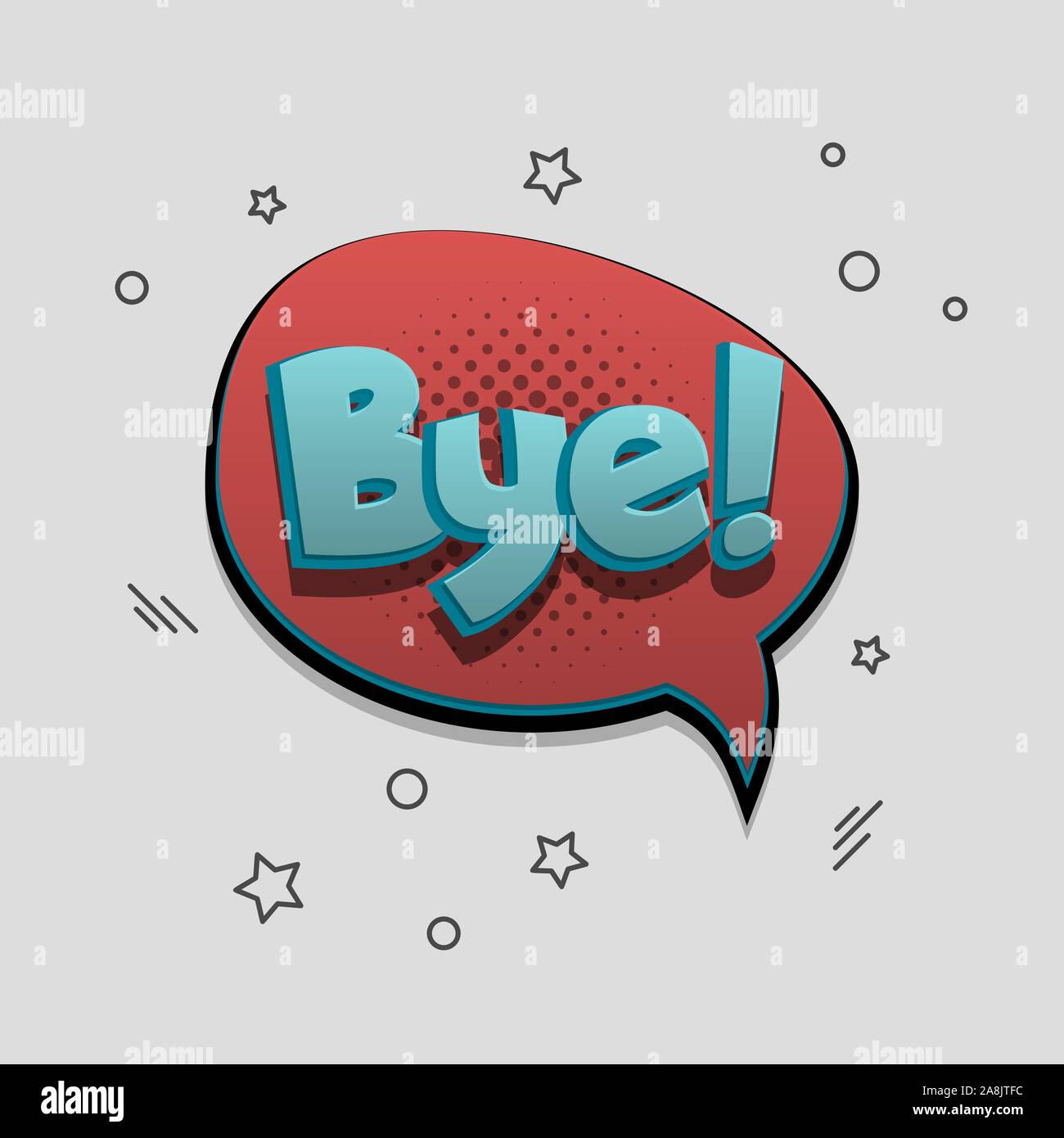 Bye Bye Comic Bubble Retro Text Banque d'image et photos - Alamy
