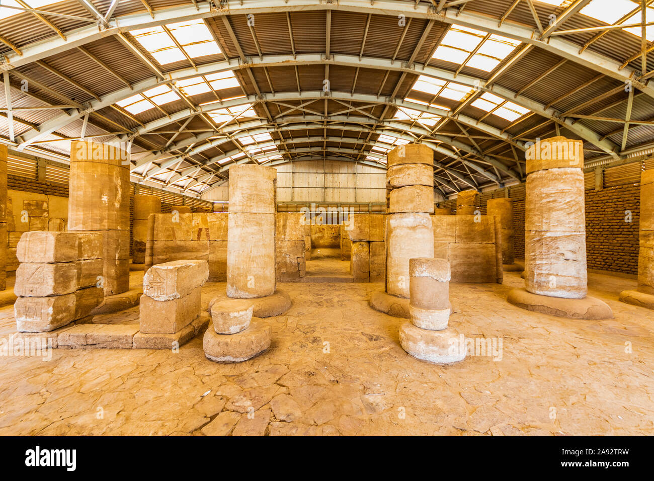 Temple de Buhen, construit par la reine égyptienne Hatshepsut, exposé ...