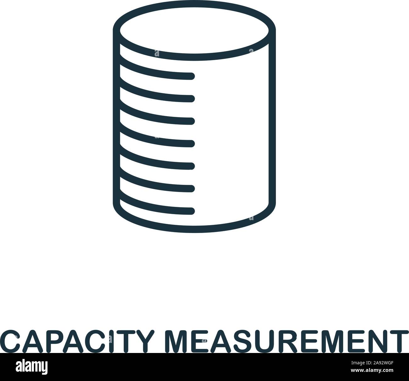 L'icône de mesure Capacité de décrire le style. Fine ligne icône mesure ...