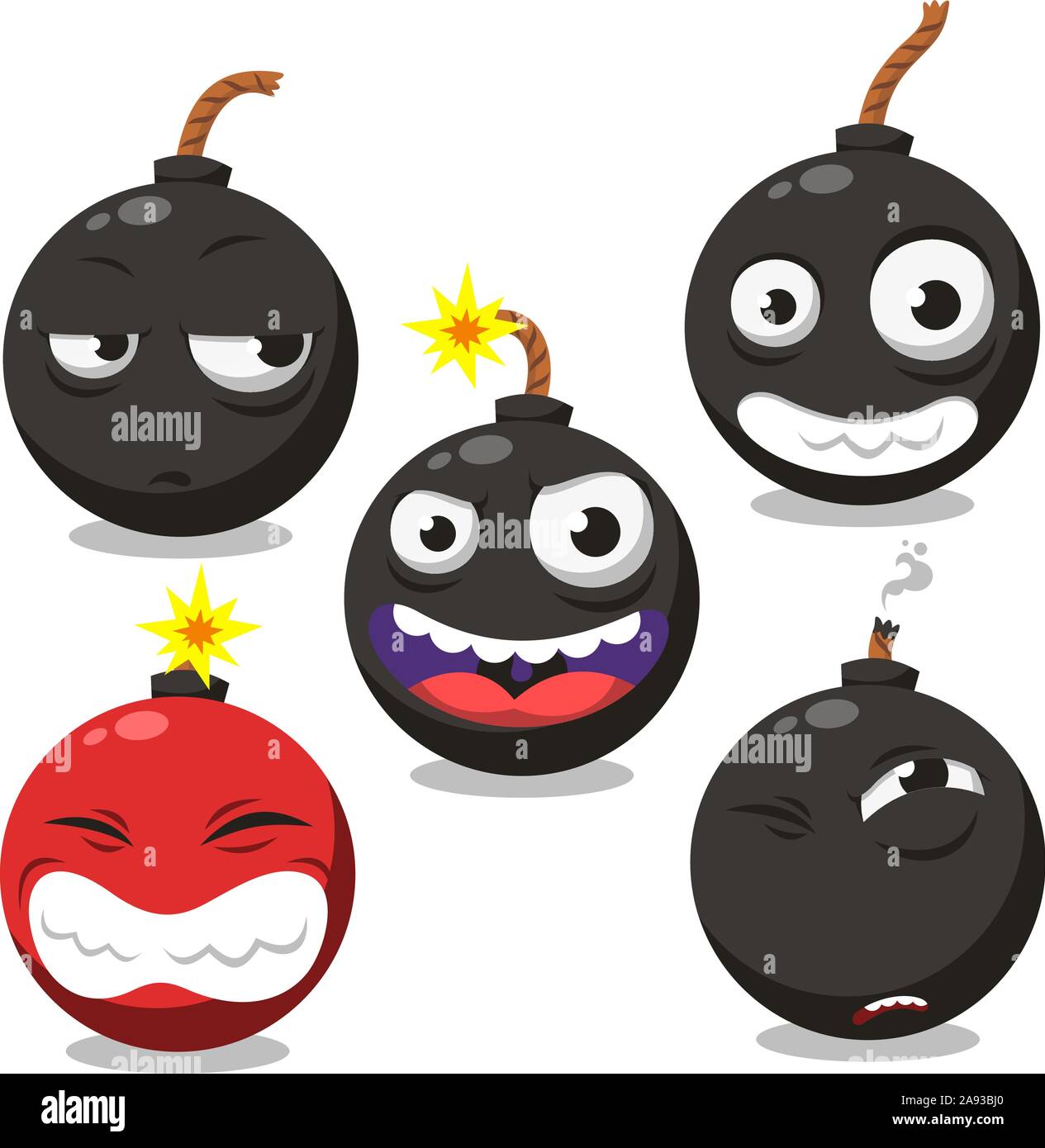 Bombe cartoon set 2 Image Vectorielle Stock - Alamy