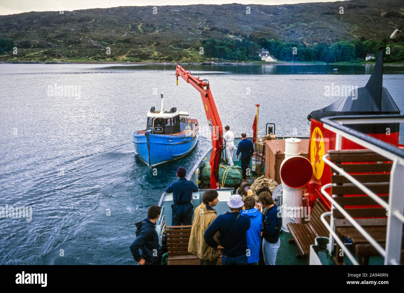 Le bateau de papillonner, à l'île de Rum 1984. L'Écosse, au Royaume-Uni ...