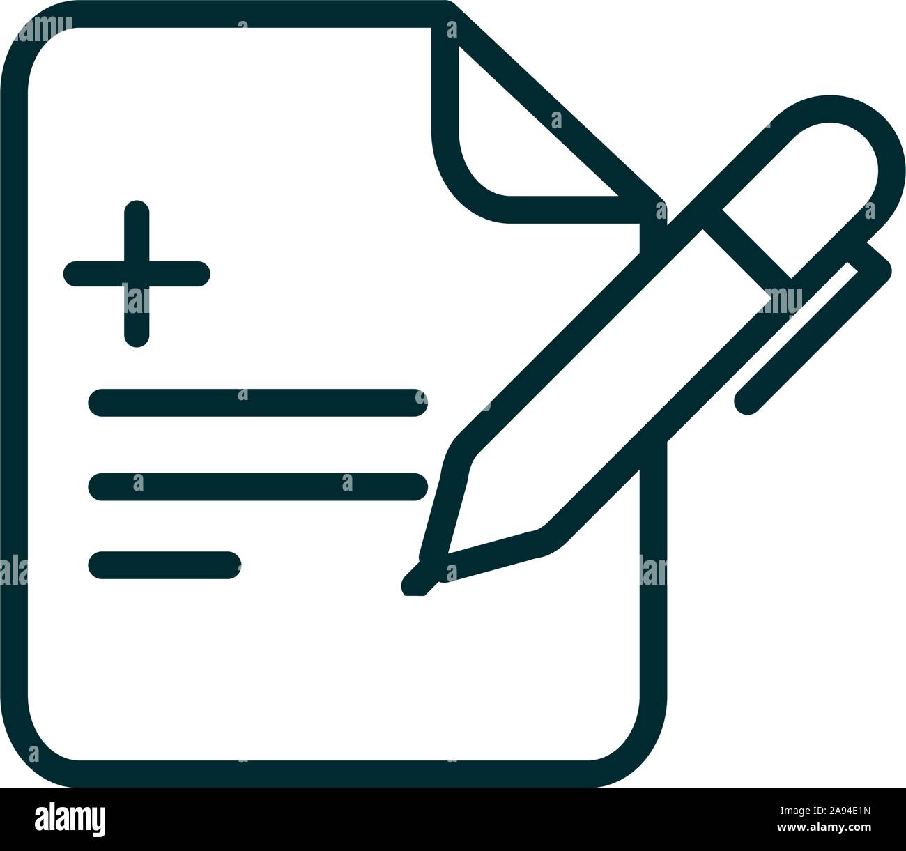 Rapport d'ordonnance médicale papier ligne de l'icône vector ...
