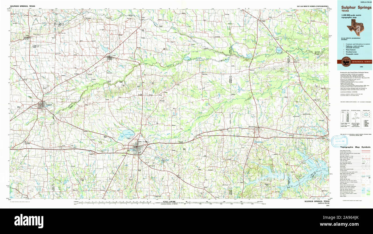 Carte du texas de soufre Banque de photographies et d’images à haute ...