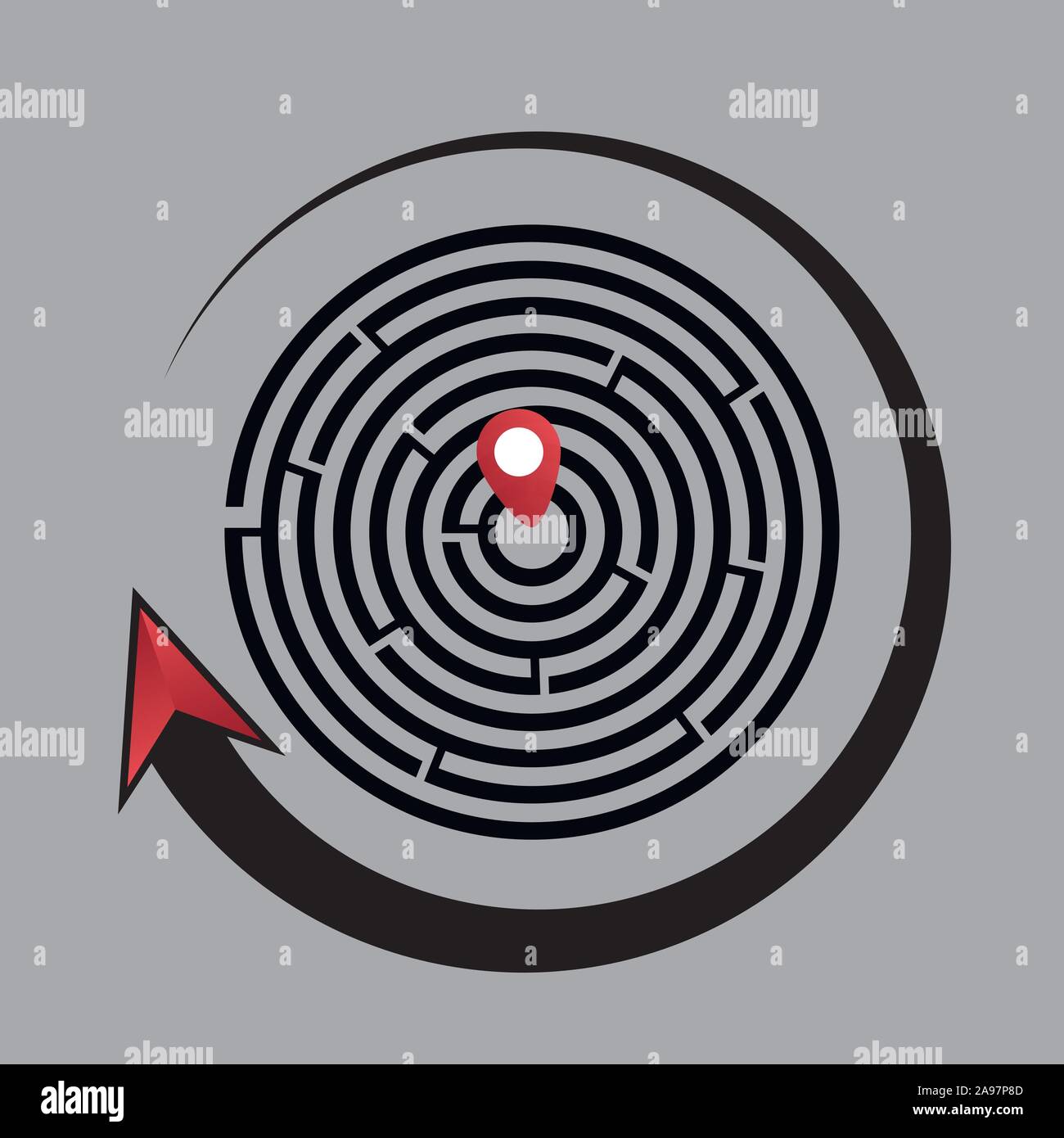 Labyrinthe circulaire Banque d'images vectorielles - Alamy