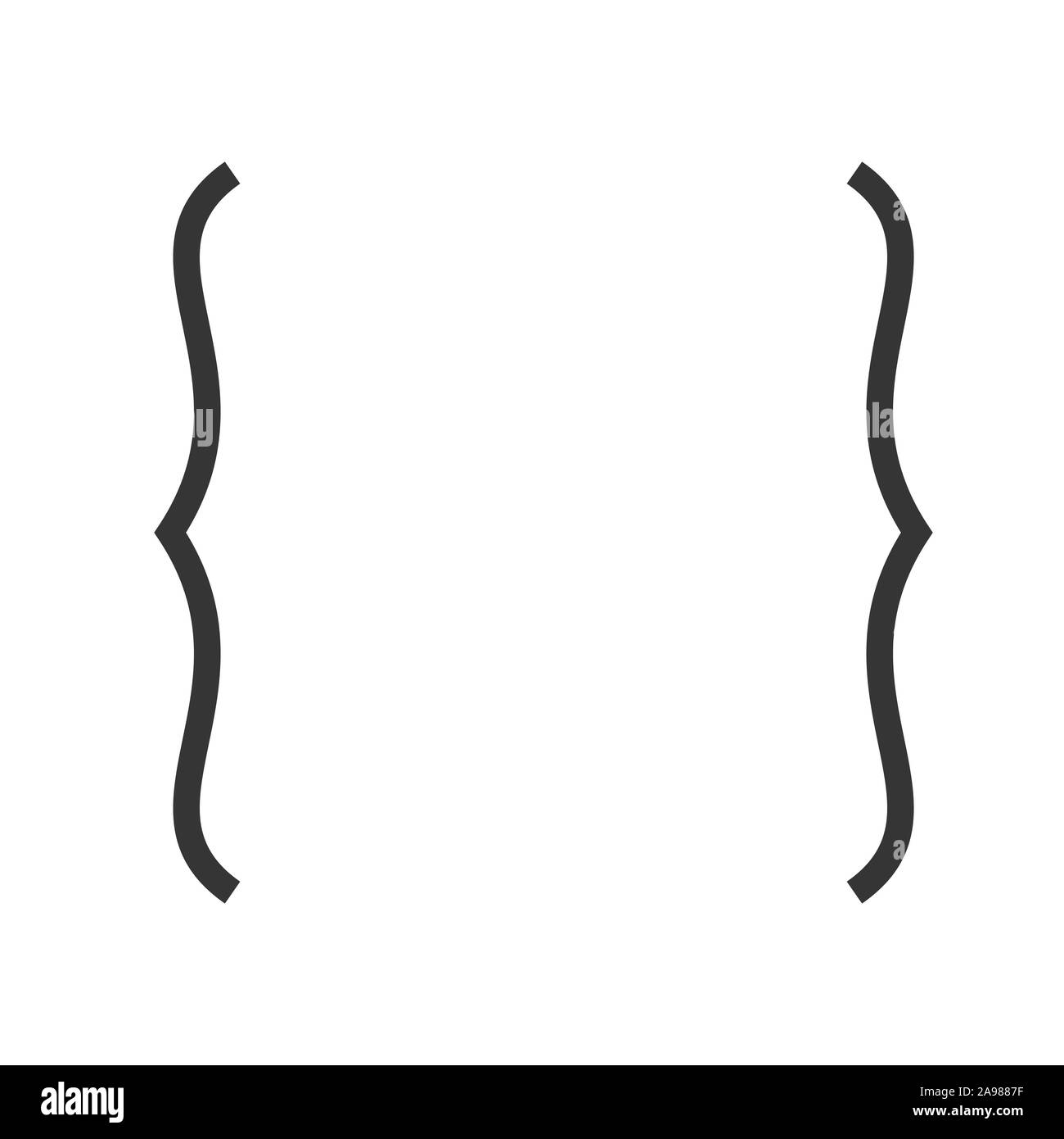 Accolades pour le texte. L'icône vecteur entre parenthèses. Des ...