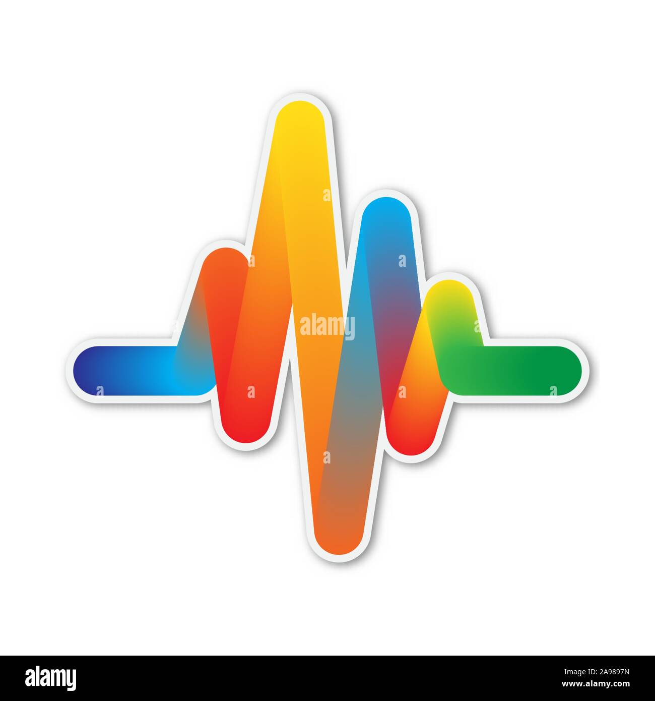 Vector Symbole du rythme cardiaque, l'icône d'impulsions. Autocollant ...