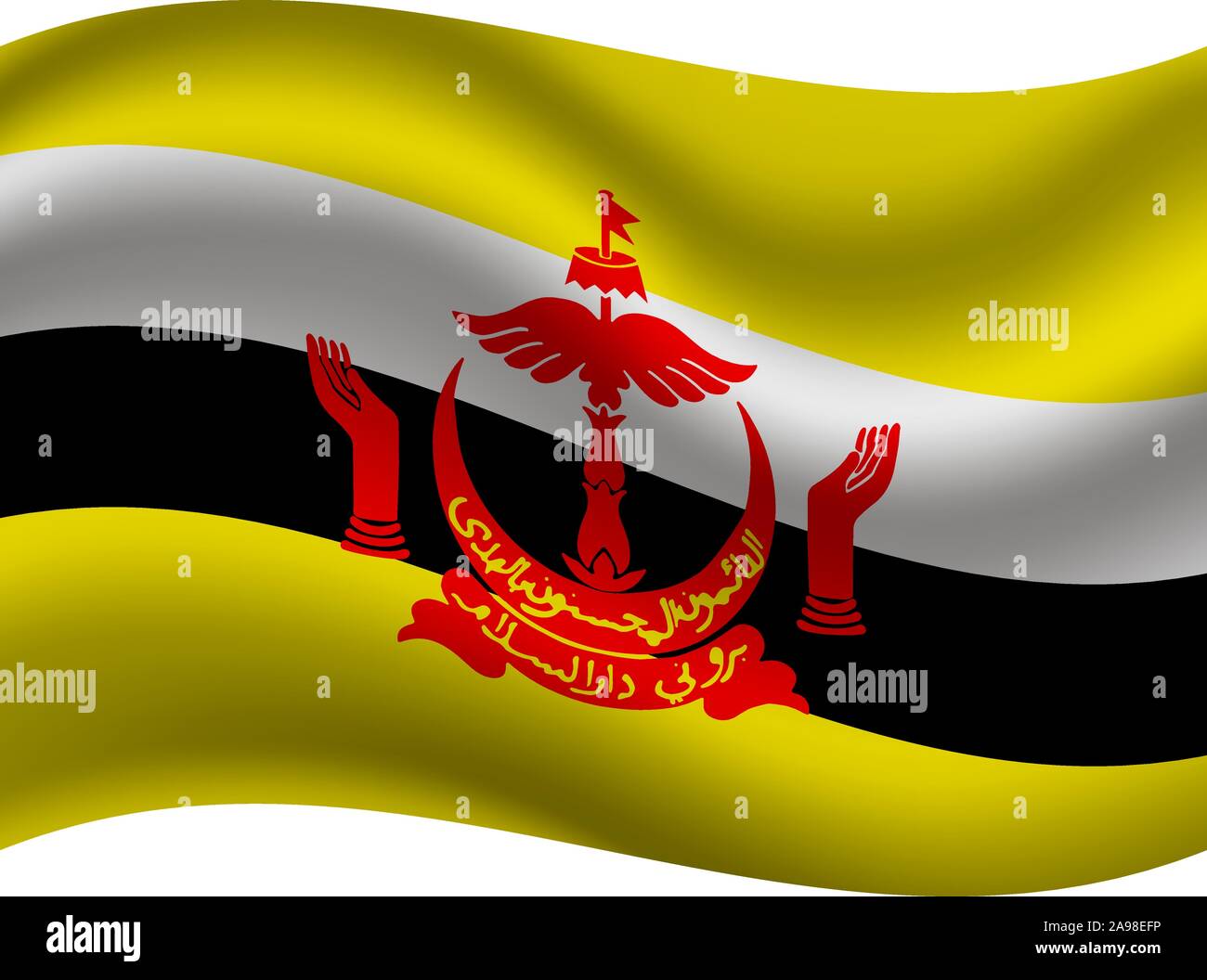 Drapeau national du pays de Brunei, la demeure de la paix . Les ...