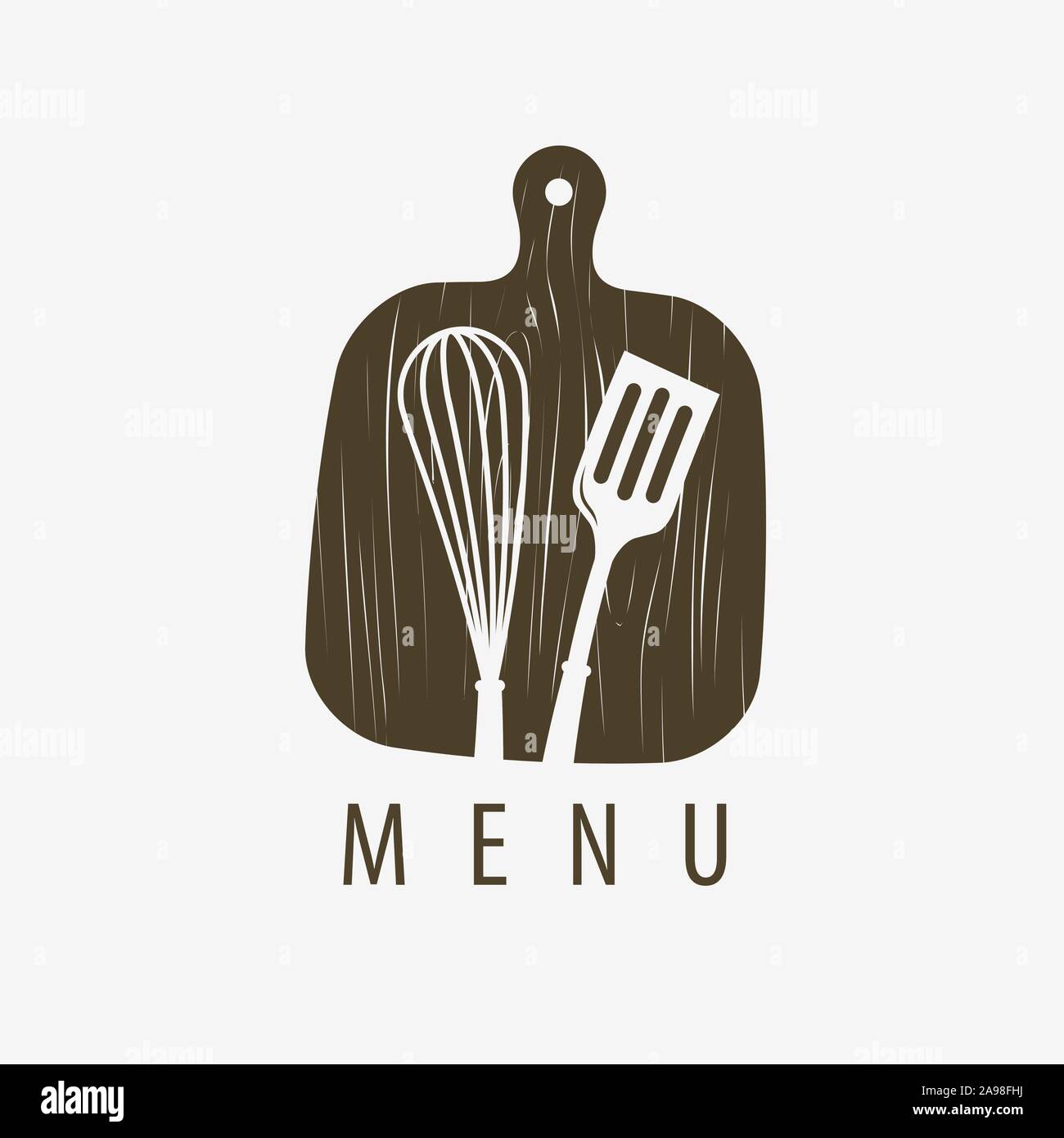 Logo ou étiquette de menu. Cuisine, symbole du restaurant. Illustration ...