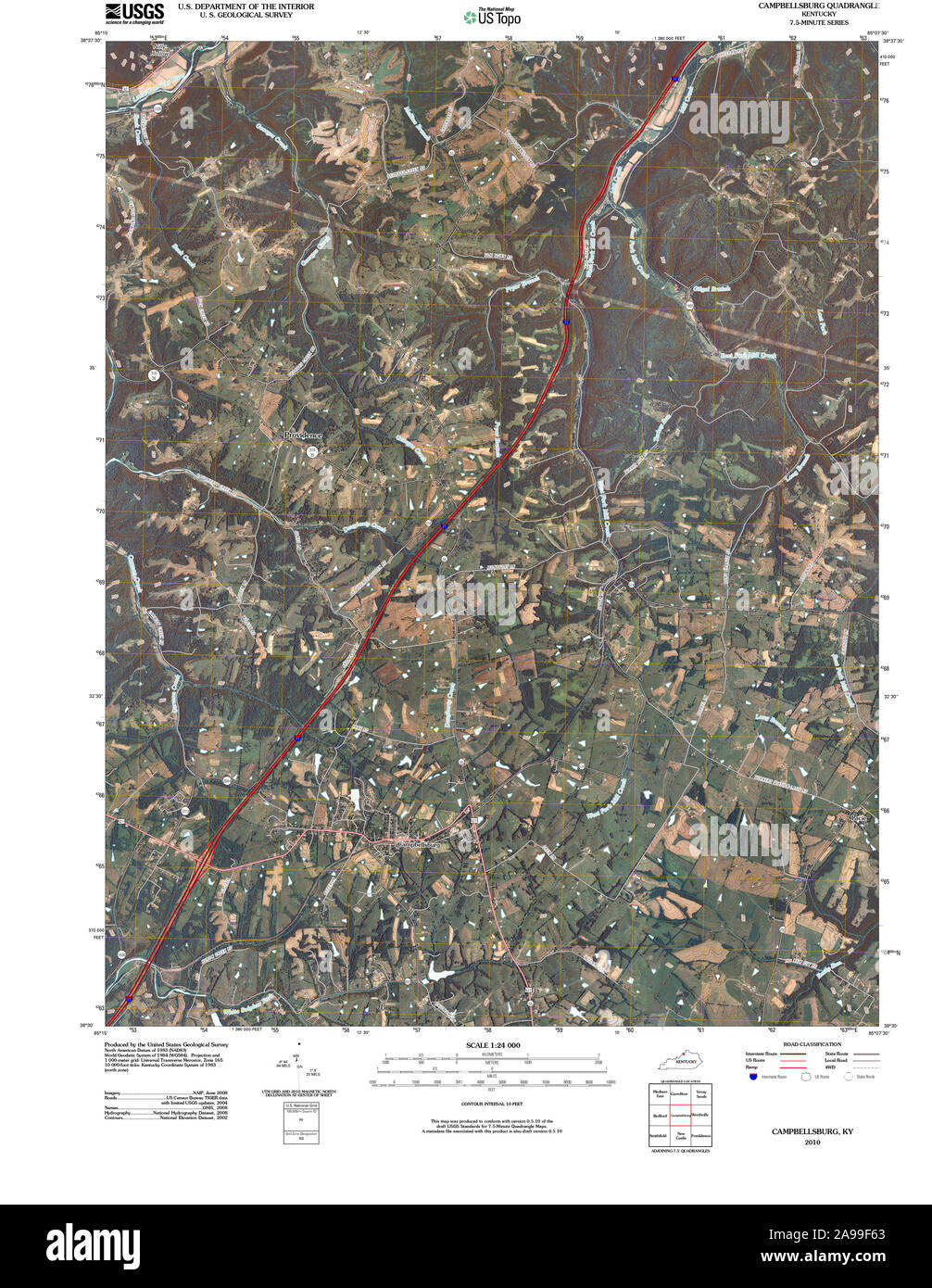 Mappa di campbellsburg Banque de photographies et d’images à haute ...