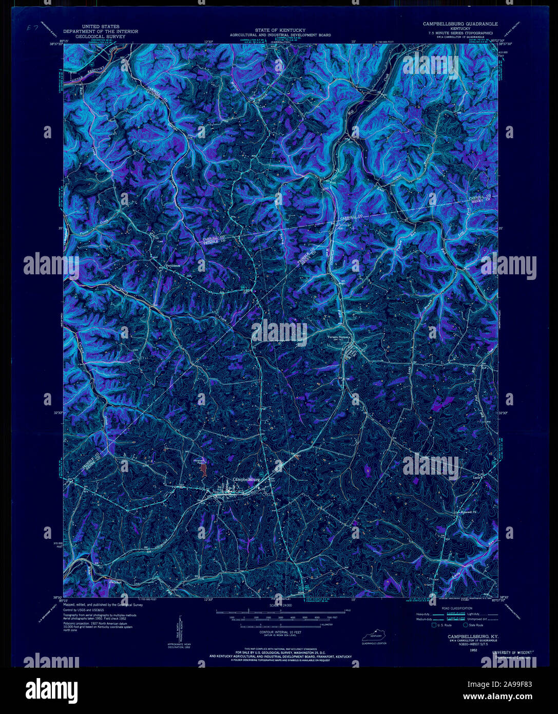 Mappa di campbellsburg Banque de photographies et d’images à haute ...