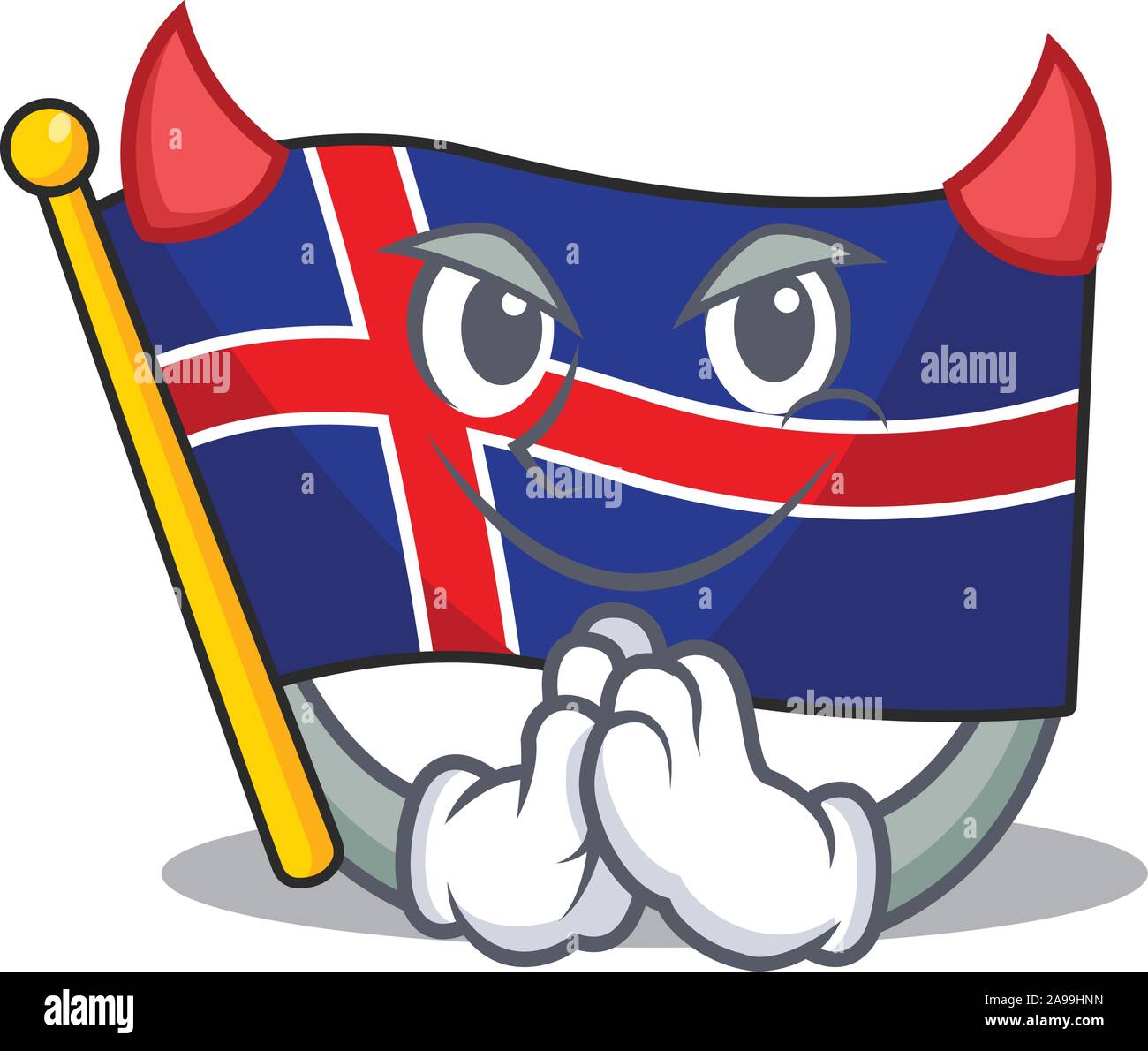 Avec l'islande drapeau personnage cartoon devil Image Vectorielle Stock ...
