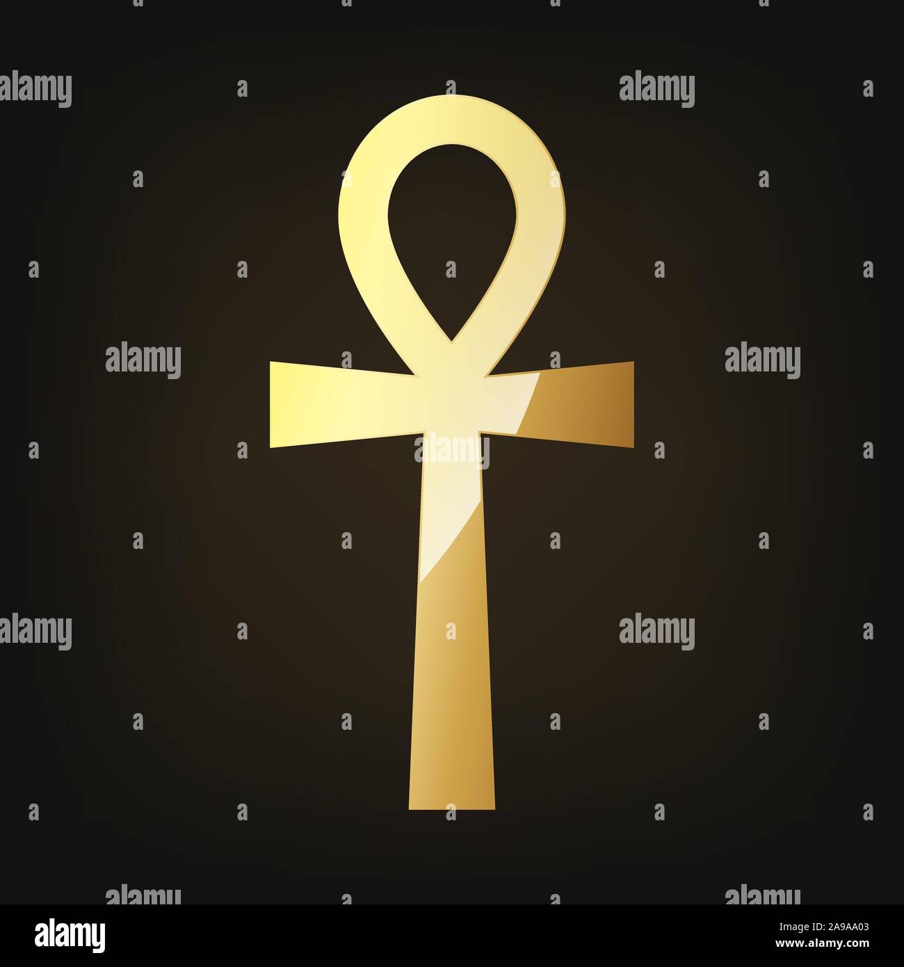 Ankh doré croix égyptienne. Vector illustration. Ankh symbole religieux ...