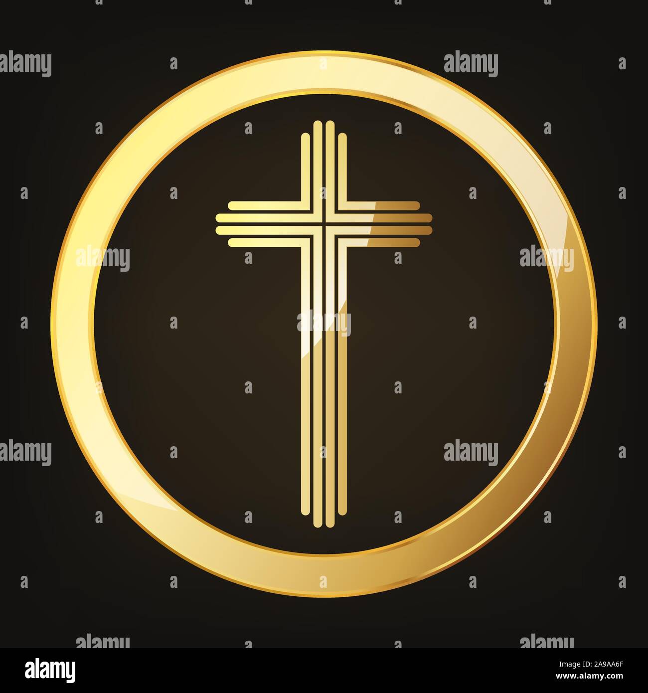 Cross in circle Banque d'images vectorielles - Alamy