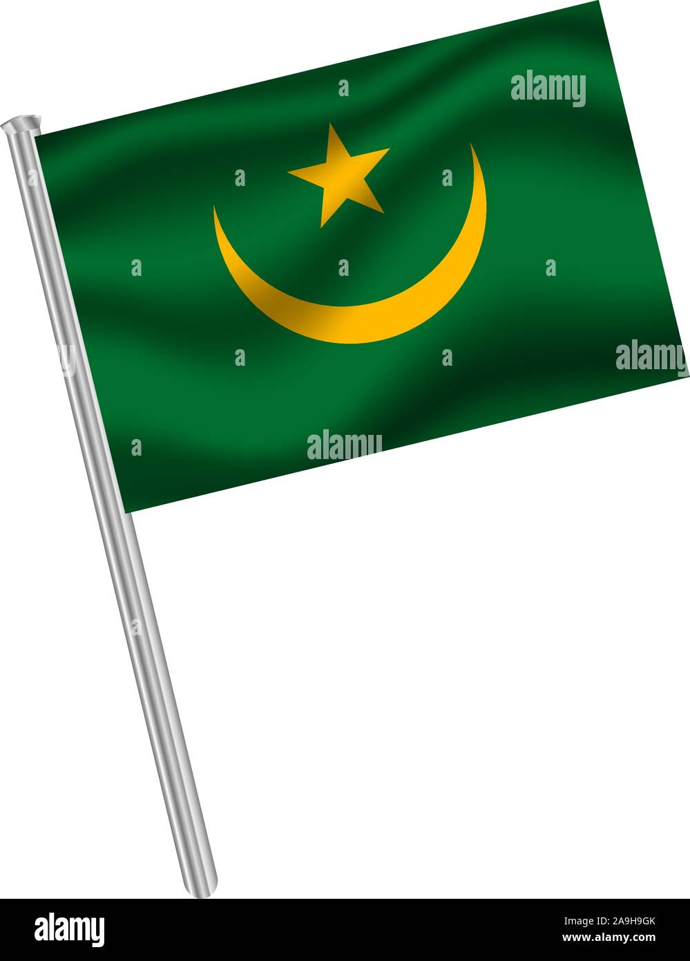 Drapeau national de la République islamique de Mauritanie. Les couleurs ...