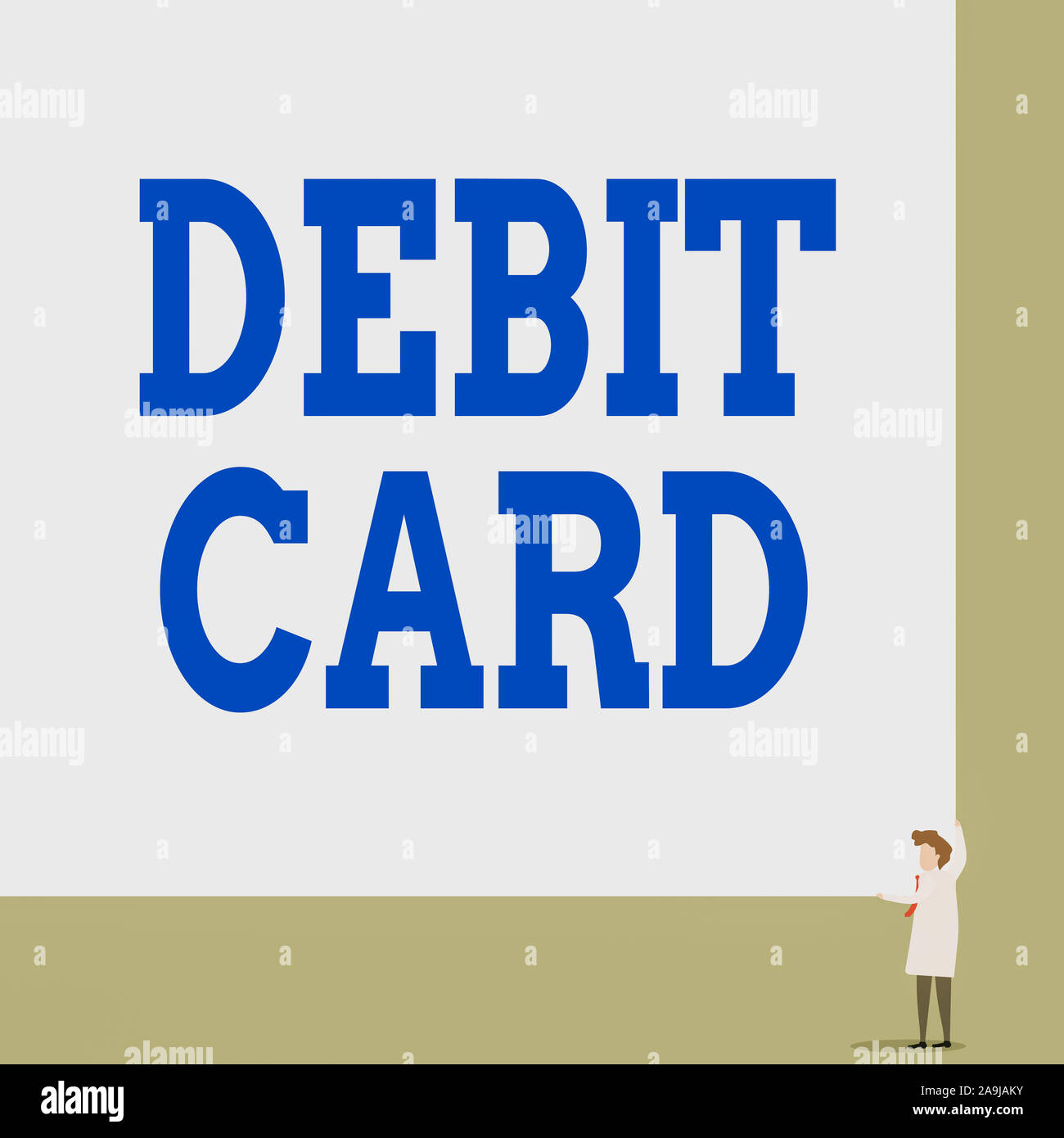 Signe texte montrant une carte de débit. Photo d'affaires mettant en ...