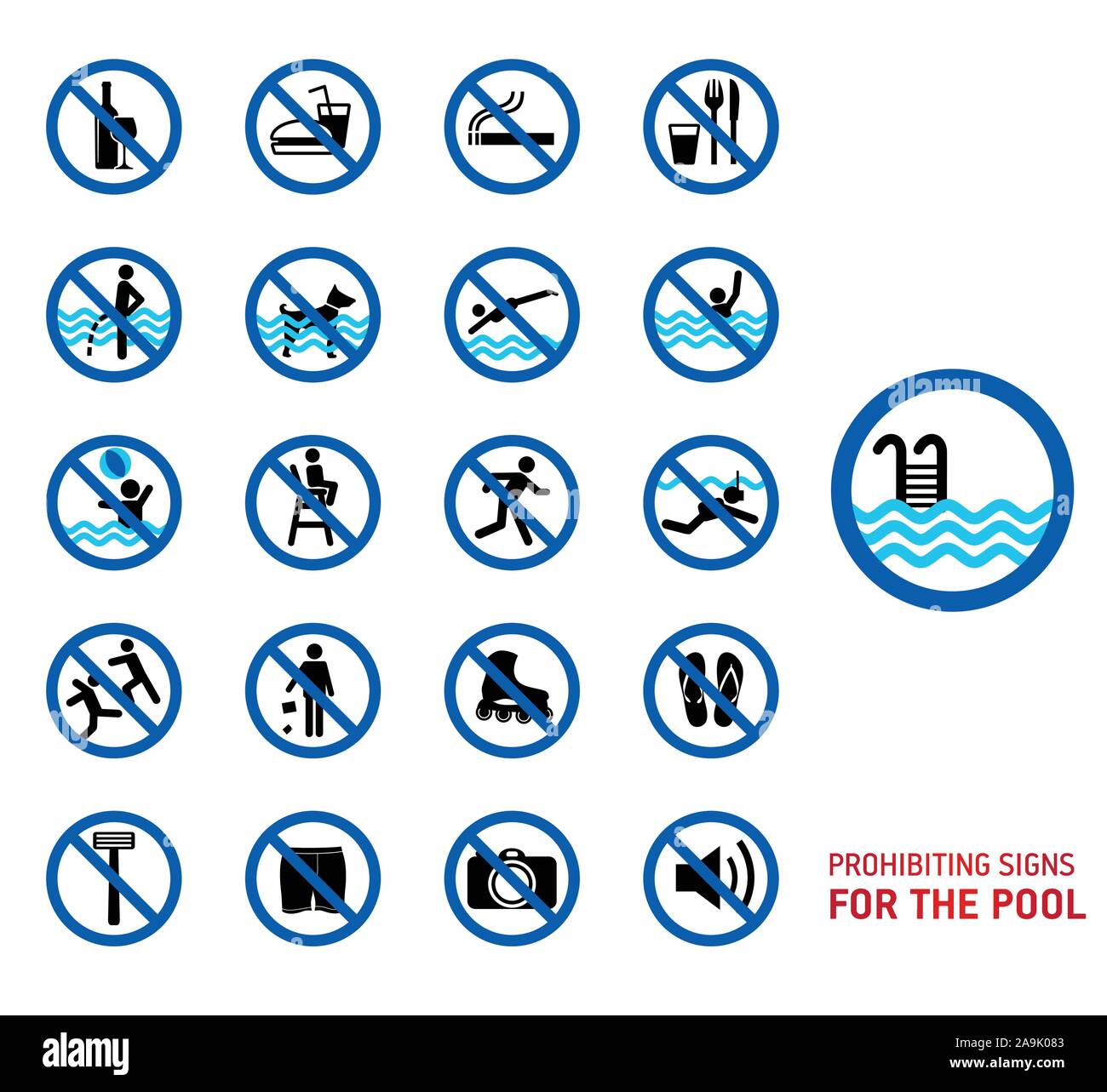 Piscine règles. Icônes et symbole de la piscine Image Vectorielle Stock ...