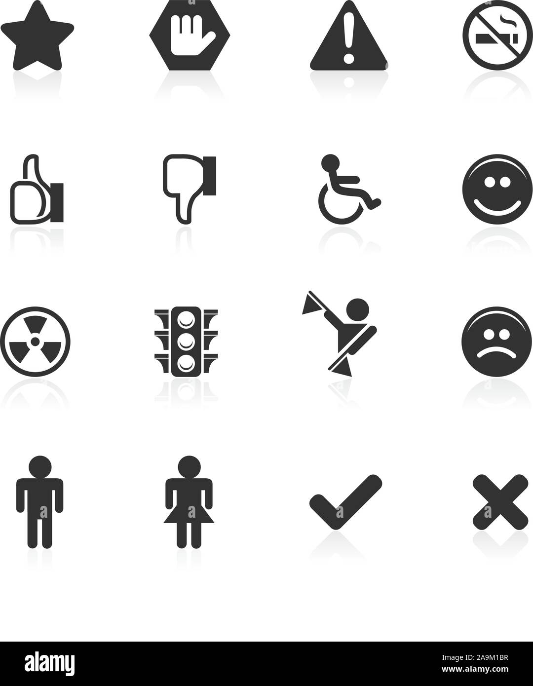 Panneaux et symboles vector icons set isolé sur fond blanc - minimo ...