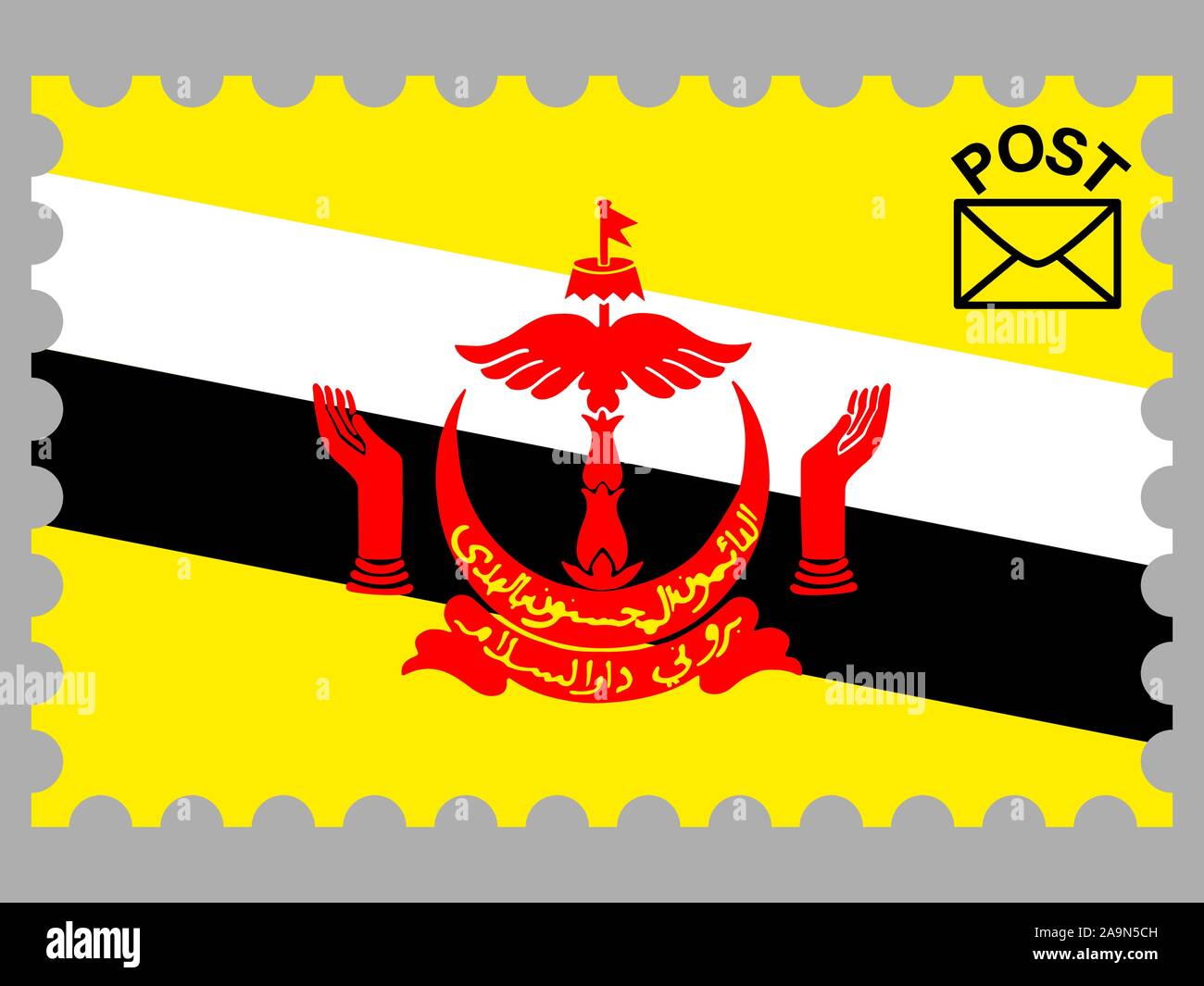 Drapeau national du pays de Brunei, la demeure de la paix . Les ...