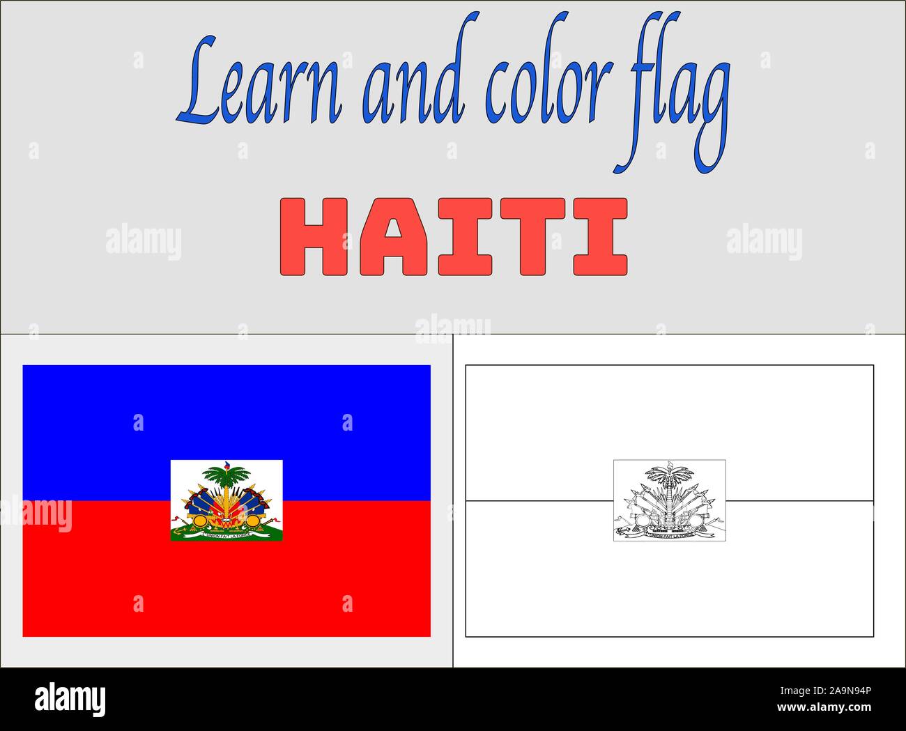 Drapeau national Haïti pages à colorier pour l'éducation et l ...