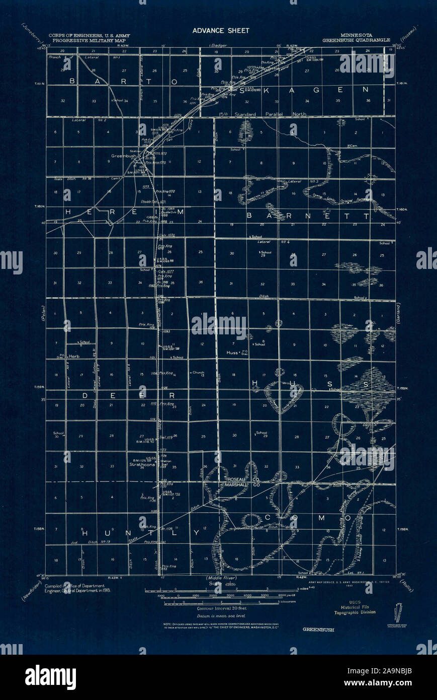 Carte du minnesota greenbush Banque de photographies et d’images à ...