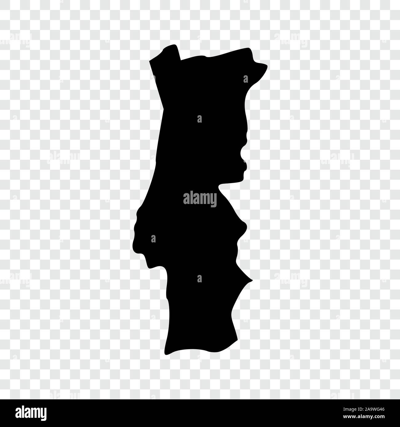 Carte du Portugal sur fond transparent. Vector illustration Image ...