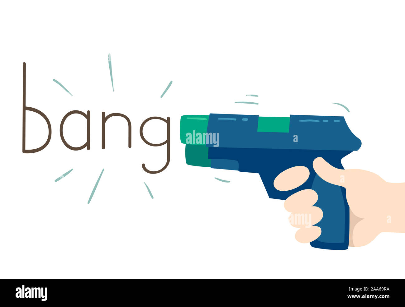 Cartoon illustration hand holding gun Banque de photographies et d ...