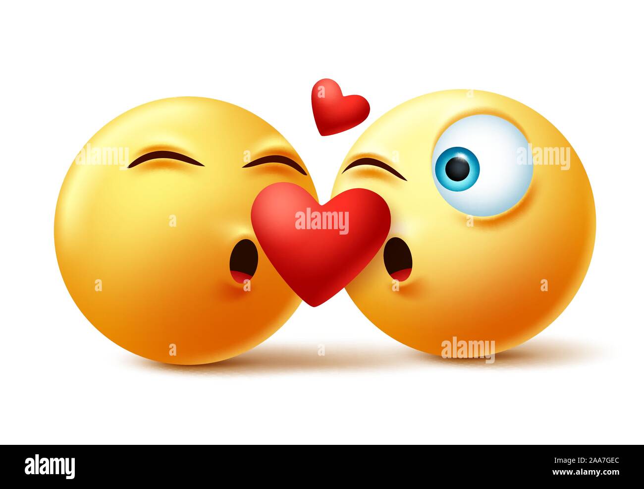 Emoticon Smileys emoji ou de couple vecteur visages concept. Les ...