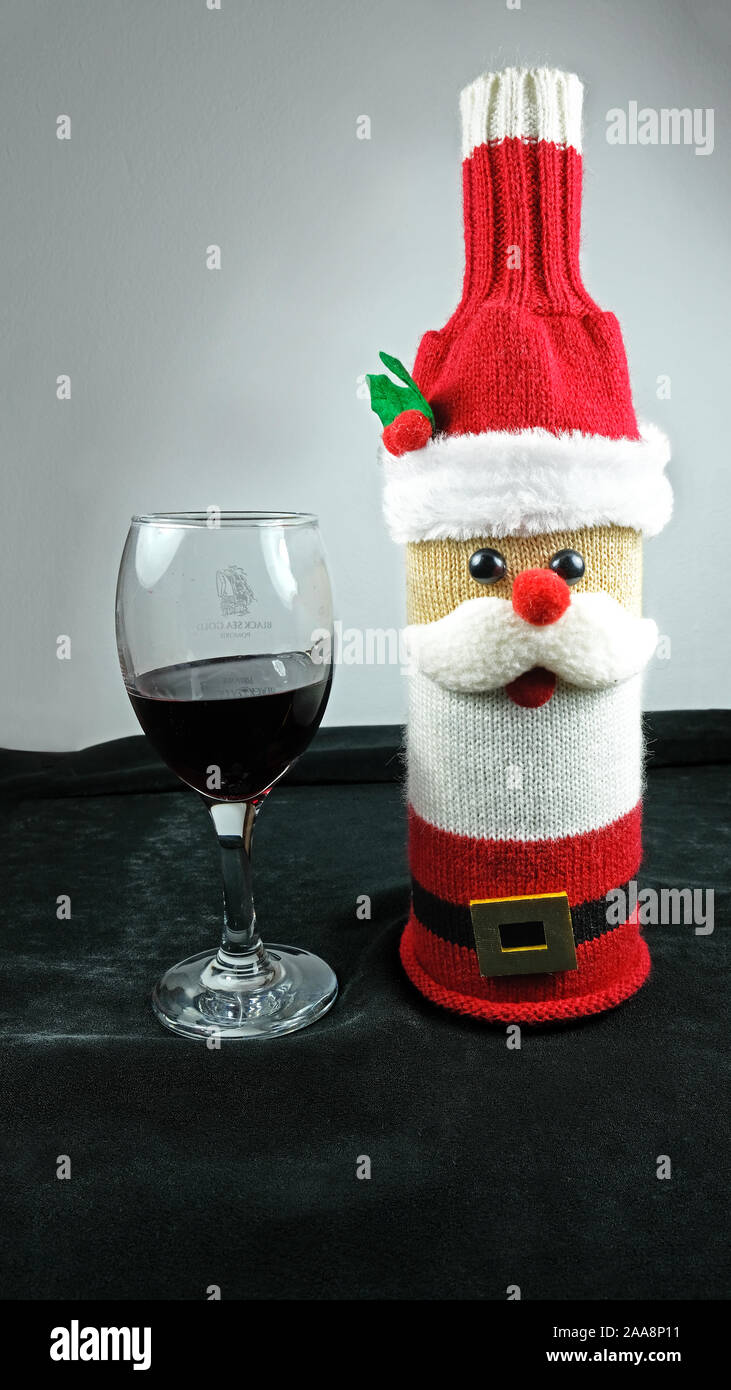 Bouteilles de vin de noël Banque de photographies et d’images à haute ...