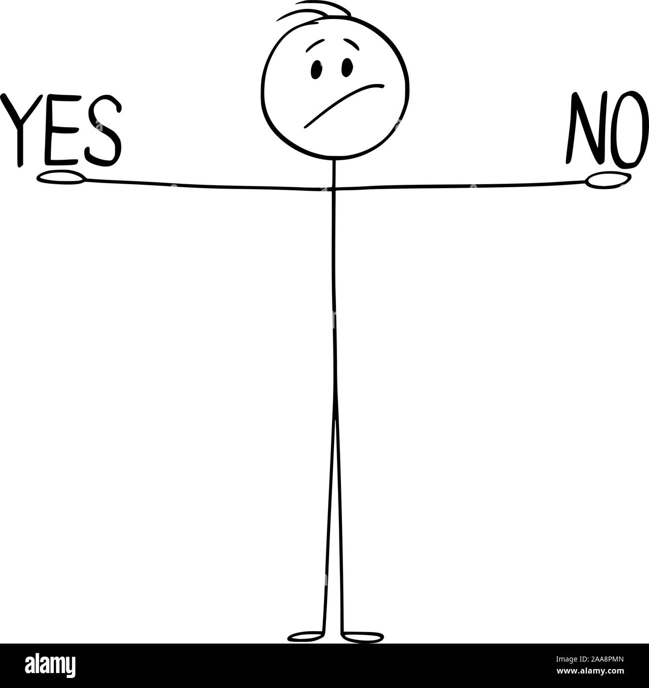 Cartoon stickman oui non Banque de photographies et d’images à haute ...