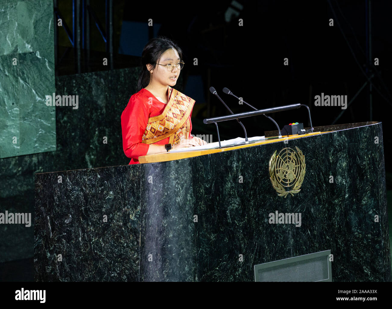 New York, NY - 20 novembre 2019 : l'avocat de l'enfant Panyphorn ...