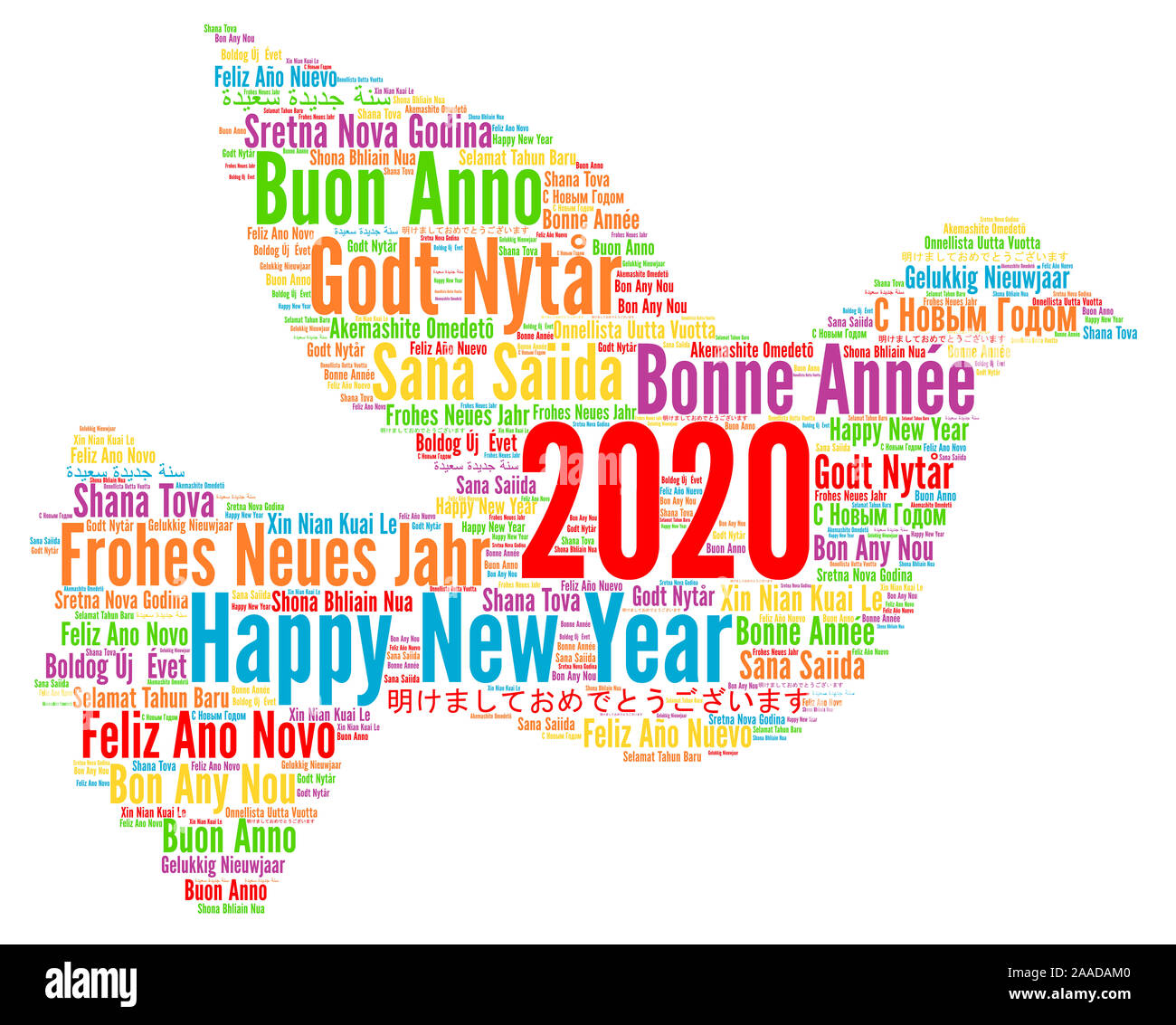 Multilingual happy new year background Banque de photographies et d ...