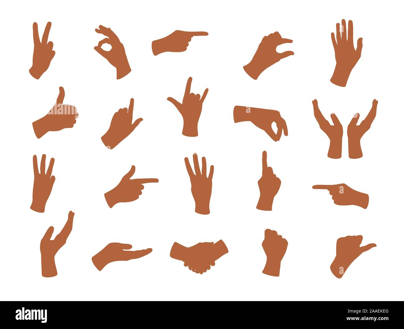 Les gestes des mains. Part avec le comptage des gestes, signe de l ...