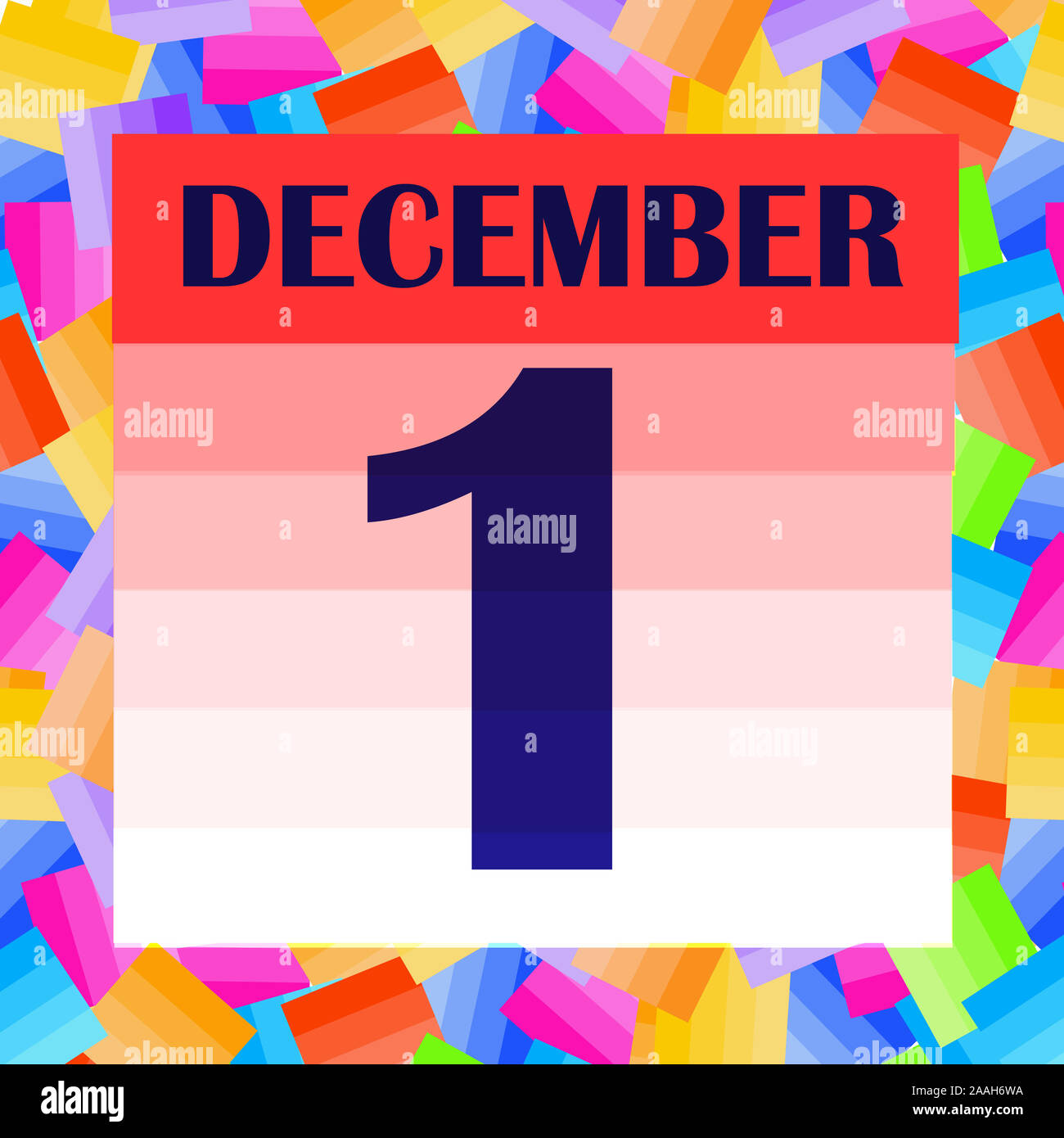 L'icône du 1er décembre. Pour la planification jour important. Bannière pour les jours fériés et ...