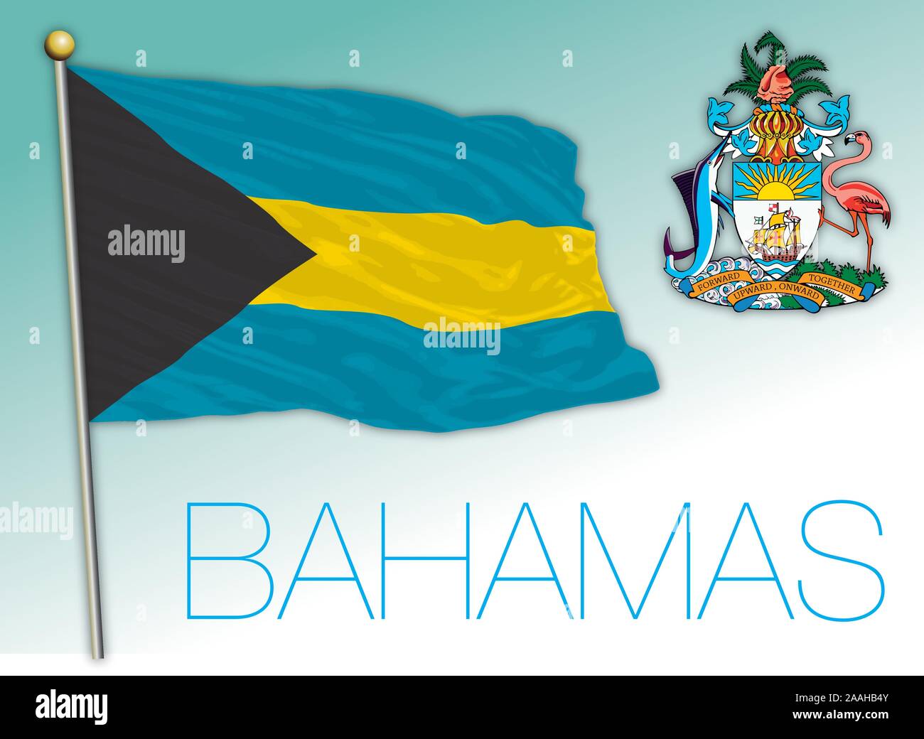 Drapeau et armoiries bahamas Banque d'images vectorielles - Alamy