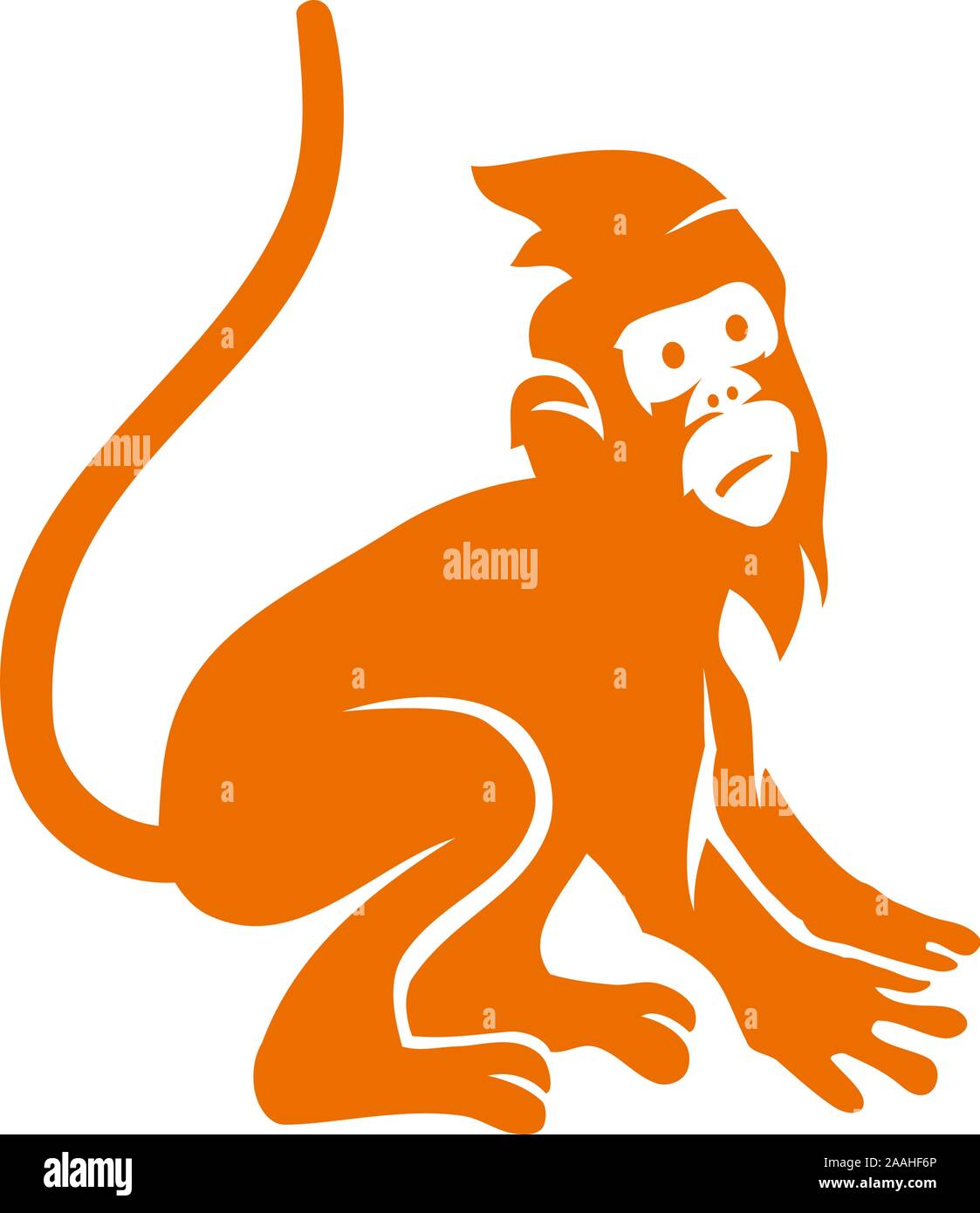 Modèle de conception de logo singe Vector illustration isolé Image ...