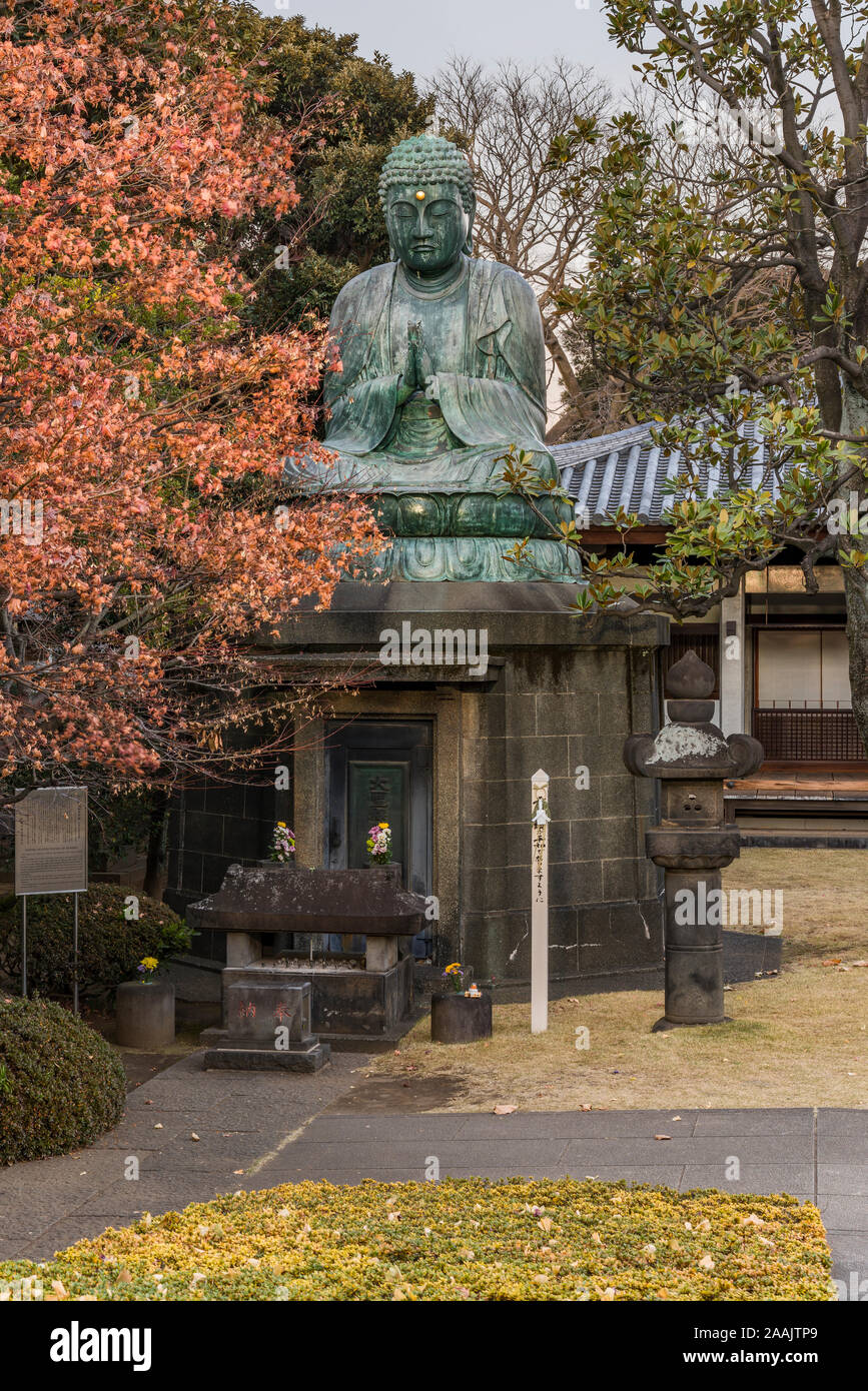 Statue de bronze géant représentant le Bouddha Shaka Nyorai dans le ...