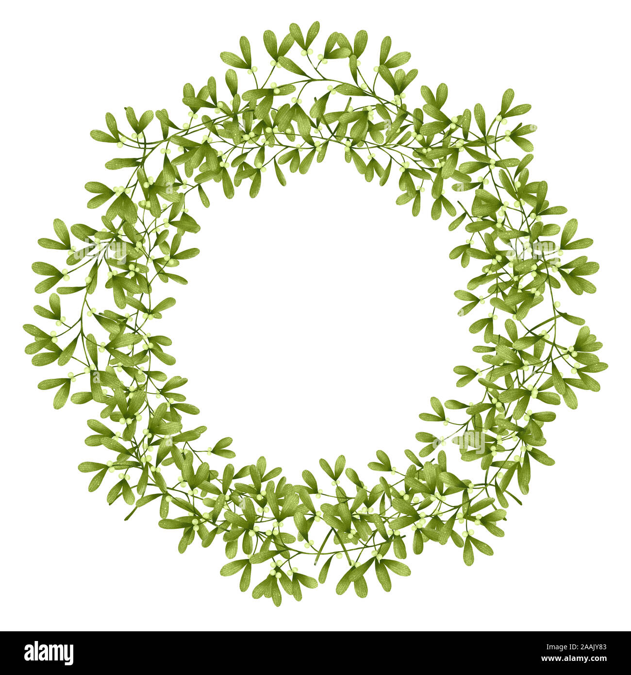 Une couronne de gui. Modèle de conception de l'invitation de mariage ...